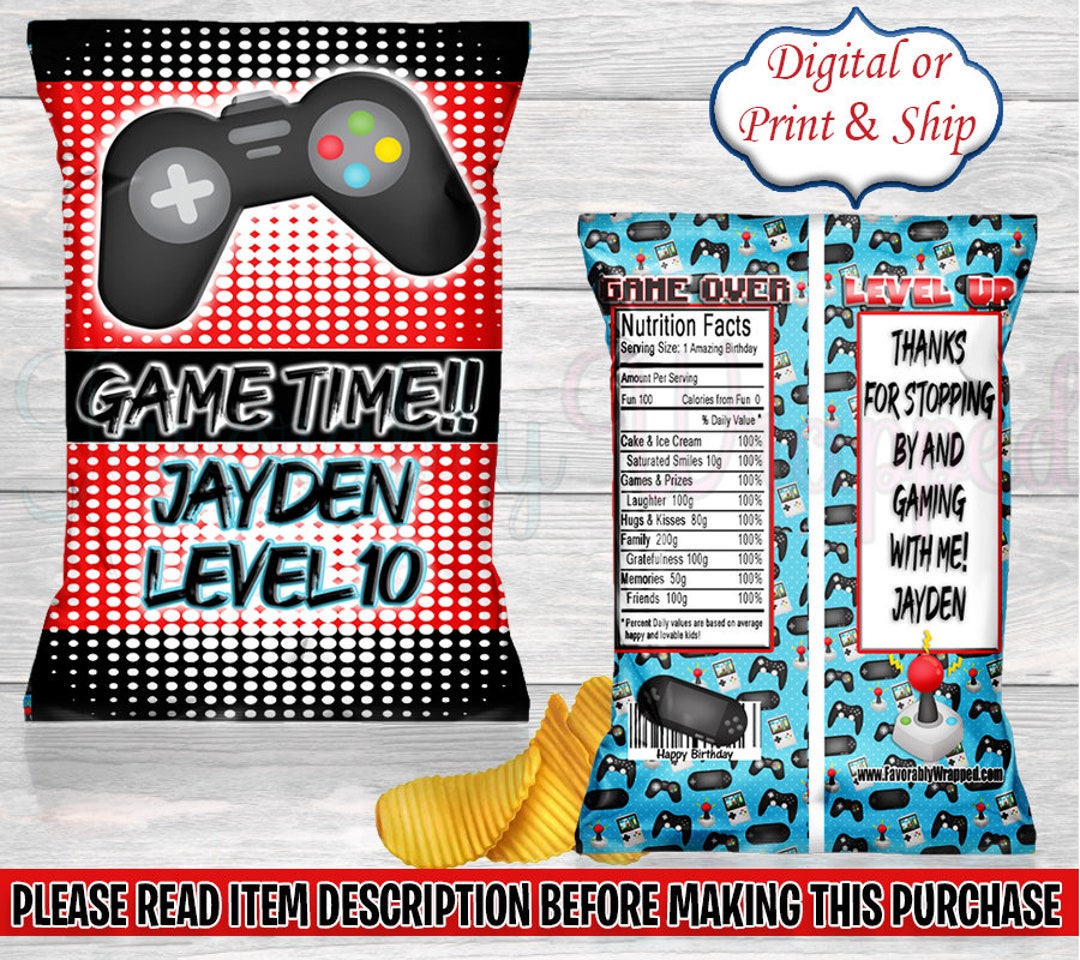 Gamer Chip Bag-gamer Birthday-gamer Party-gamer Party Favors-gamer ...