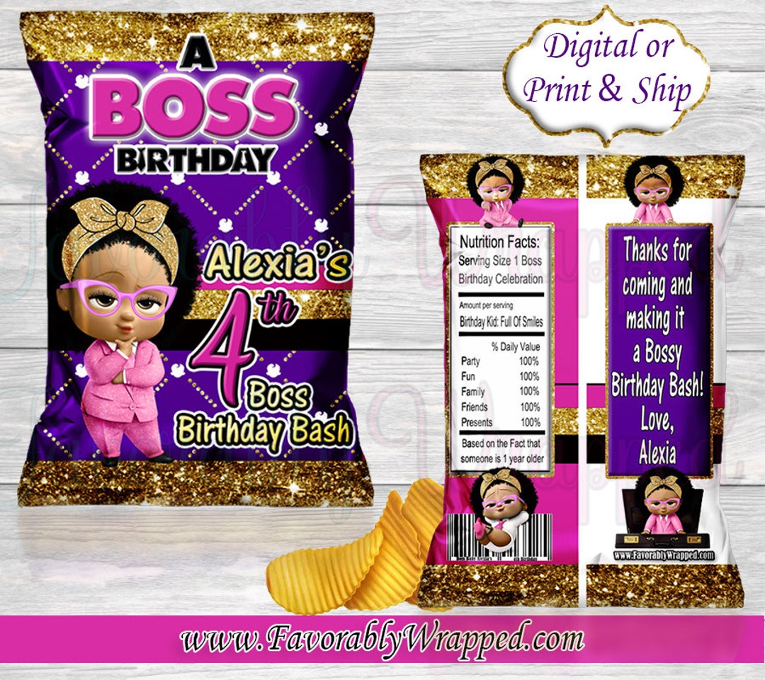 Boss Baby Chip Bag-boss Baby Birthday-boss Baby Party-boss Baby Party ...