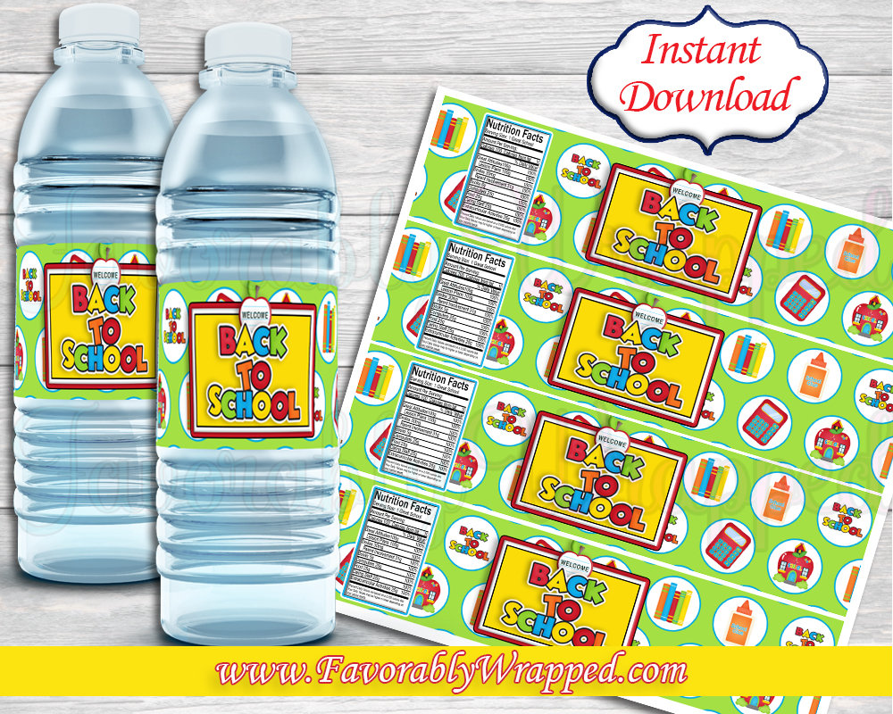 Back to School Water Bottle Labels-student Gifts-teachers Gifts-water ...