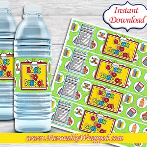 Back to School Water Bottle Labels-student Gifts-teachers Gifts-water ...