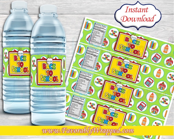 Back to School Water Bottle Labels-student Gifts-teachers | Etsy
