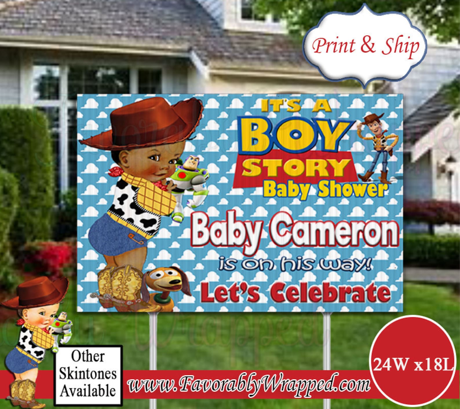 It's a Boy Story Baby Shower Yard Sign-toy Story Yard Sign-toy Story ...