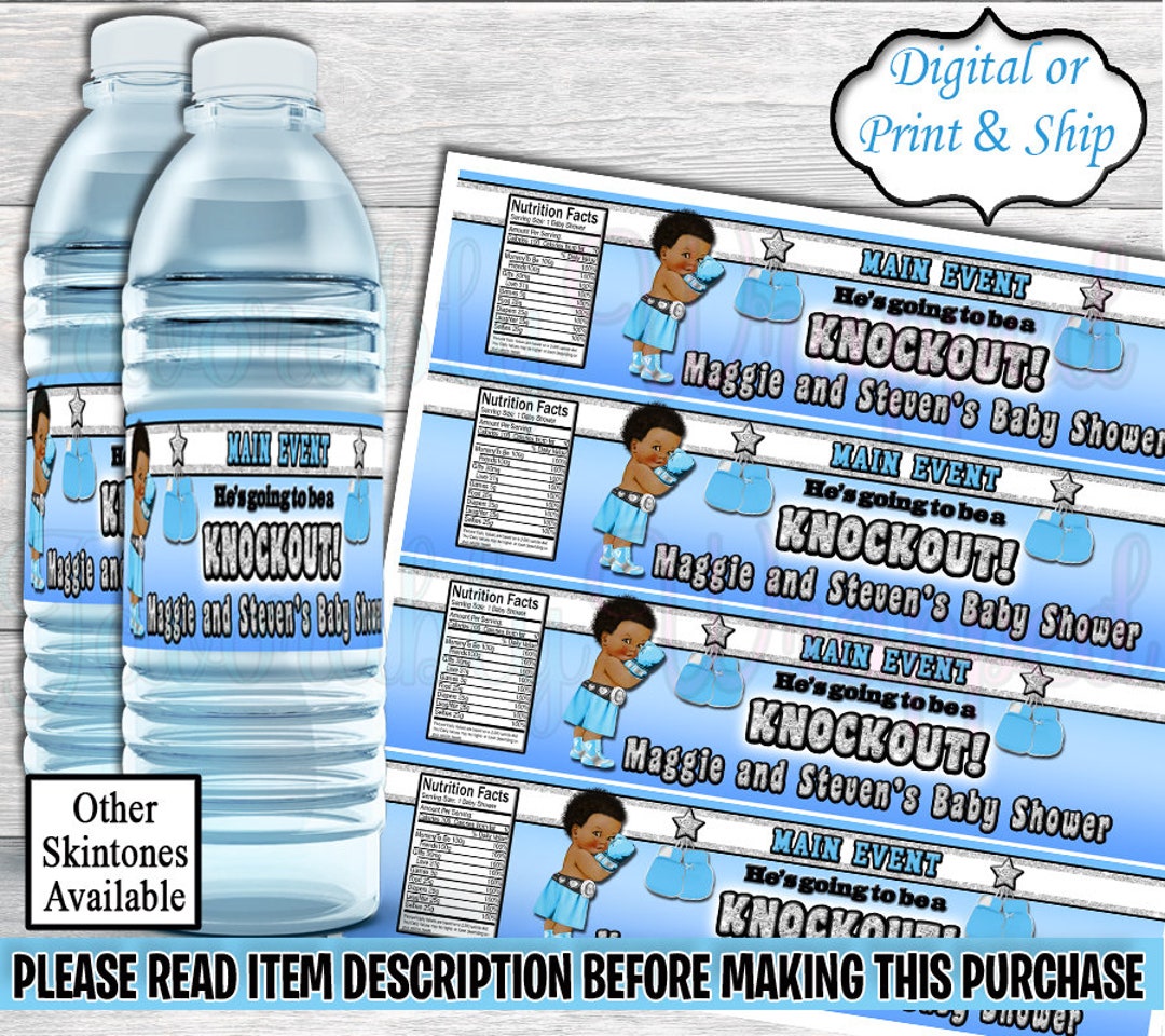 Boxing Water Label-boxing Birthday-boxing Gender Reveal Party-boxing ...