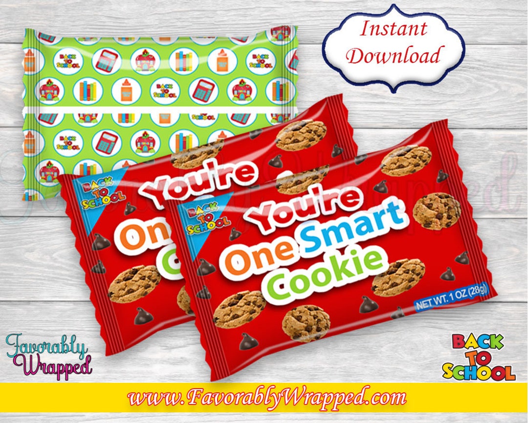 Back to School One Smart Cookie Wrappers-back to School-mini Chip Ahoy ...