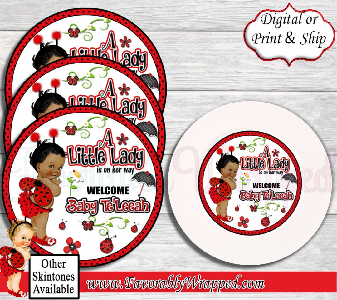 Ladybug Charger Inserts-ladybug Baby Shower Charger Insert-lady Bug ...