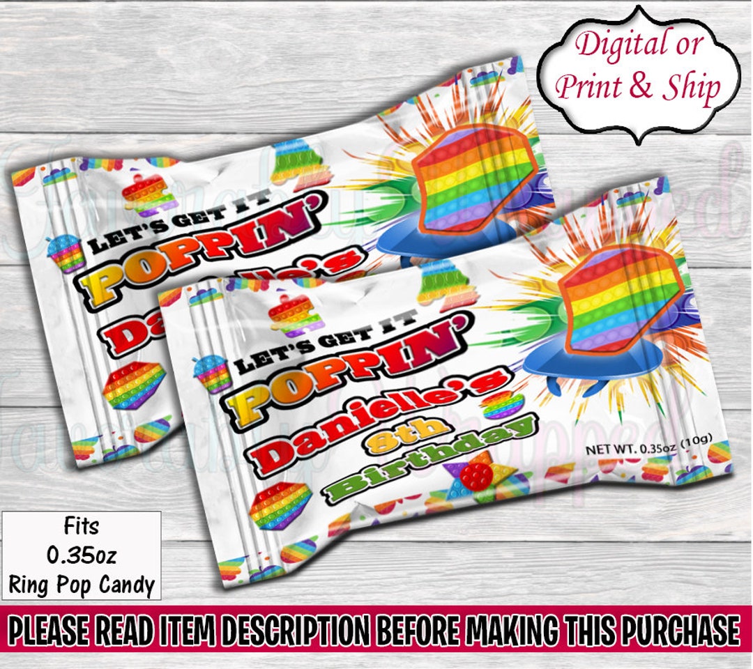 Pop It Ring Sucker Wrapper-pop It Birthday-pop It Party-pop It Ring ...