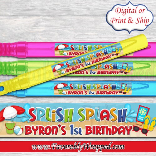 Splish Splash Bubble Wand-beach Party Bubble-pool Party - Etsy