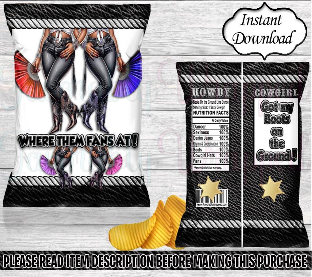 Boot on the Ground Chip Bag-where Them Fans at Chip Bag-cowgirl Chip ...