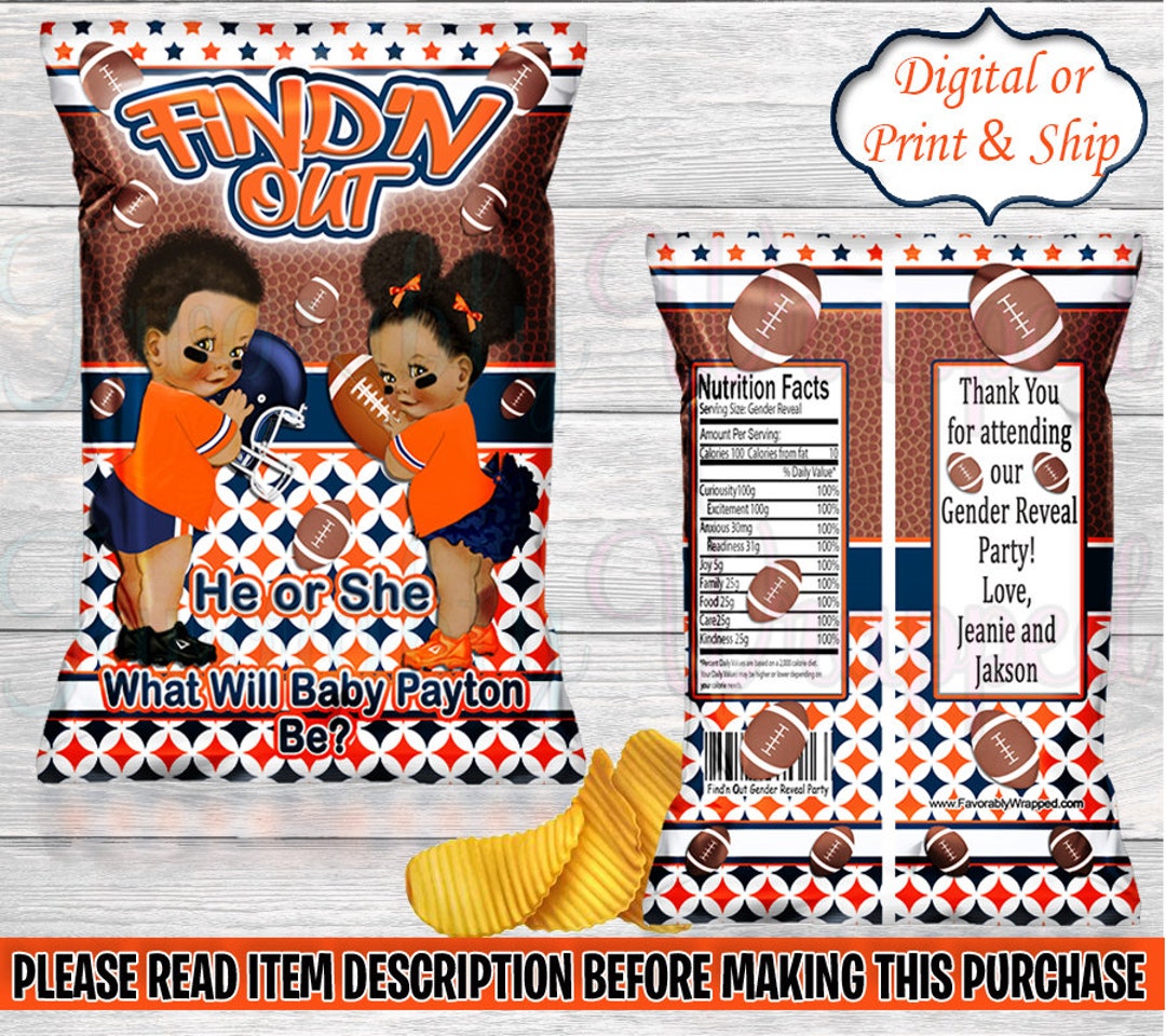 Find'n Out Chip Bag-find'n Out Gender Reveal Party-chicago Bears Chip ...