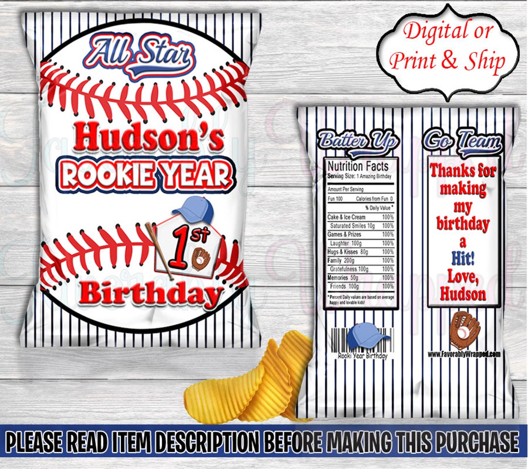 Baseball Chip Bag-all Star Chip Bag Chip Bag-softball Chip Bag-baseball ...