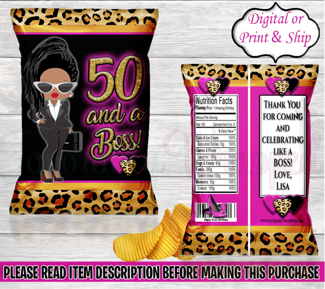 Boss Birthday Chip Bag-adult Boss-adult Boss Birthday-40th Boss ...