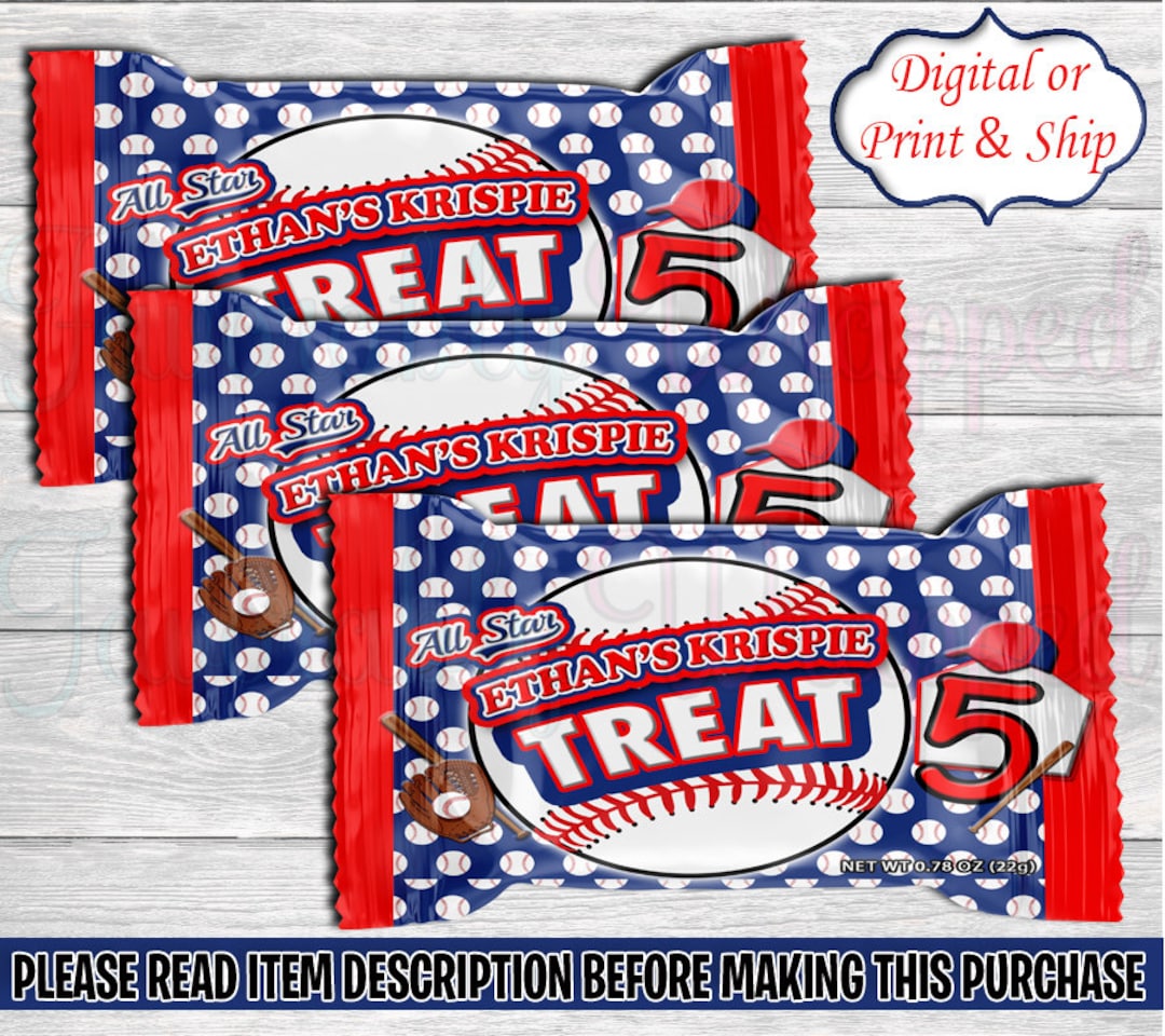 Baseball Rice Krispie Treat-all Star Chip Bag-softball Chip Bag ...