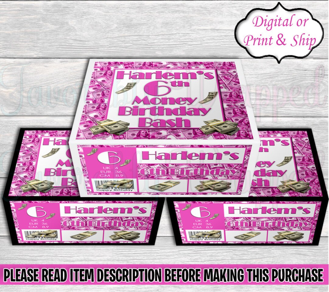 Money Shoe Box Labels-money Birthday-all About the Benjamins Birthday ...