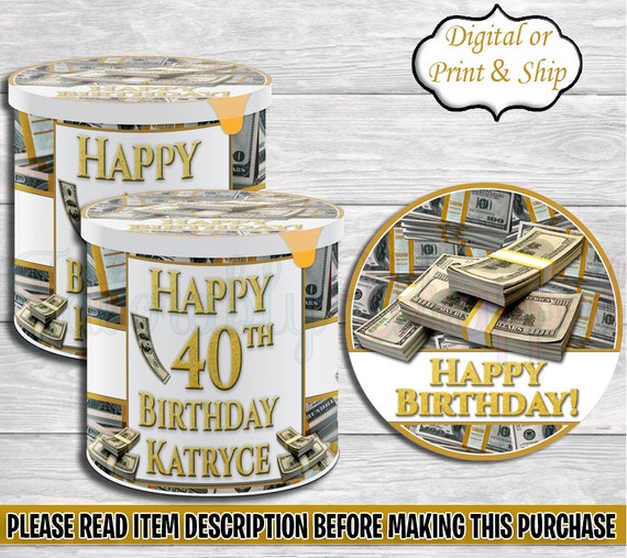 Money Stack Chips Can Label-money Birthday-money Party-all - Etsy