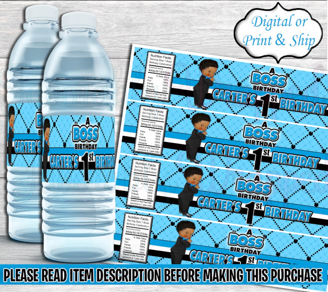 Boss Birthday Water Label-boss Water Labels-boss Baby Party-boss Baby ...