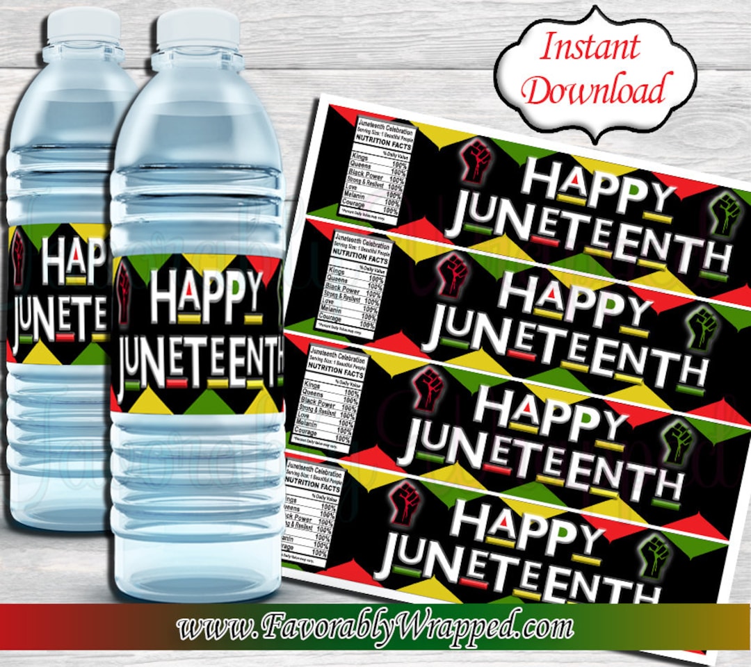 Juneteenth Water Bottle Labels-juneteenth Water Label-juneteenth ...