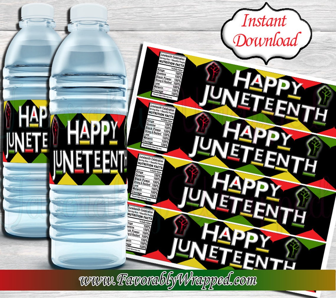 Juneteenth Water Bottle Labels-juneteenth Water | Etsy