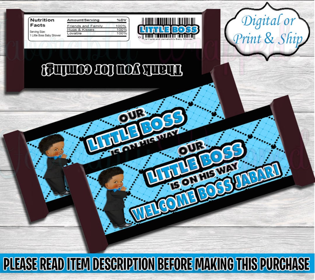 Boss Baby Shower Chocolate Bar Wrappers-boss Baby Shower Candy Bar ...