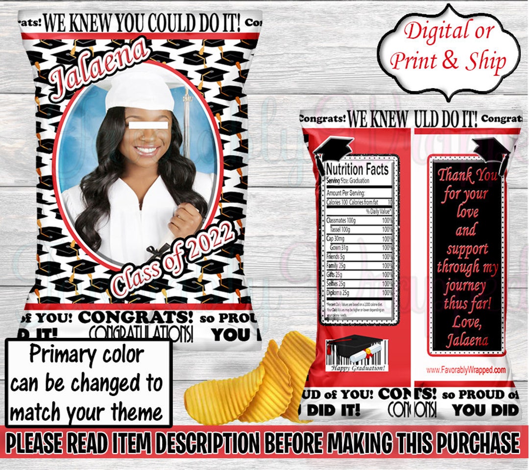 Graduation Chip Bag-graduation Favor Bag-graduation Party-graduation ...