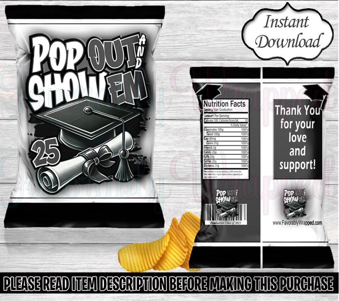 Graduation Chip Bag-graduation Favor Bag-graduation Party-graduation ...