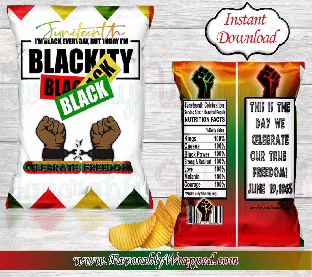 Juneteenth Chip Bags-juneteenth Treat Bags-juneteenth Favor Bags ...