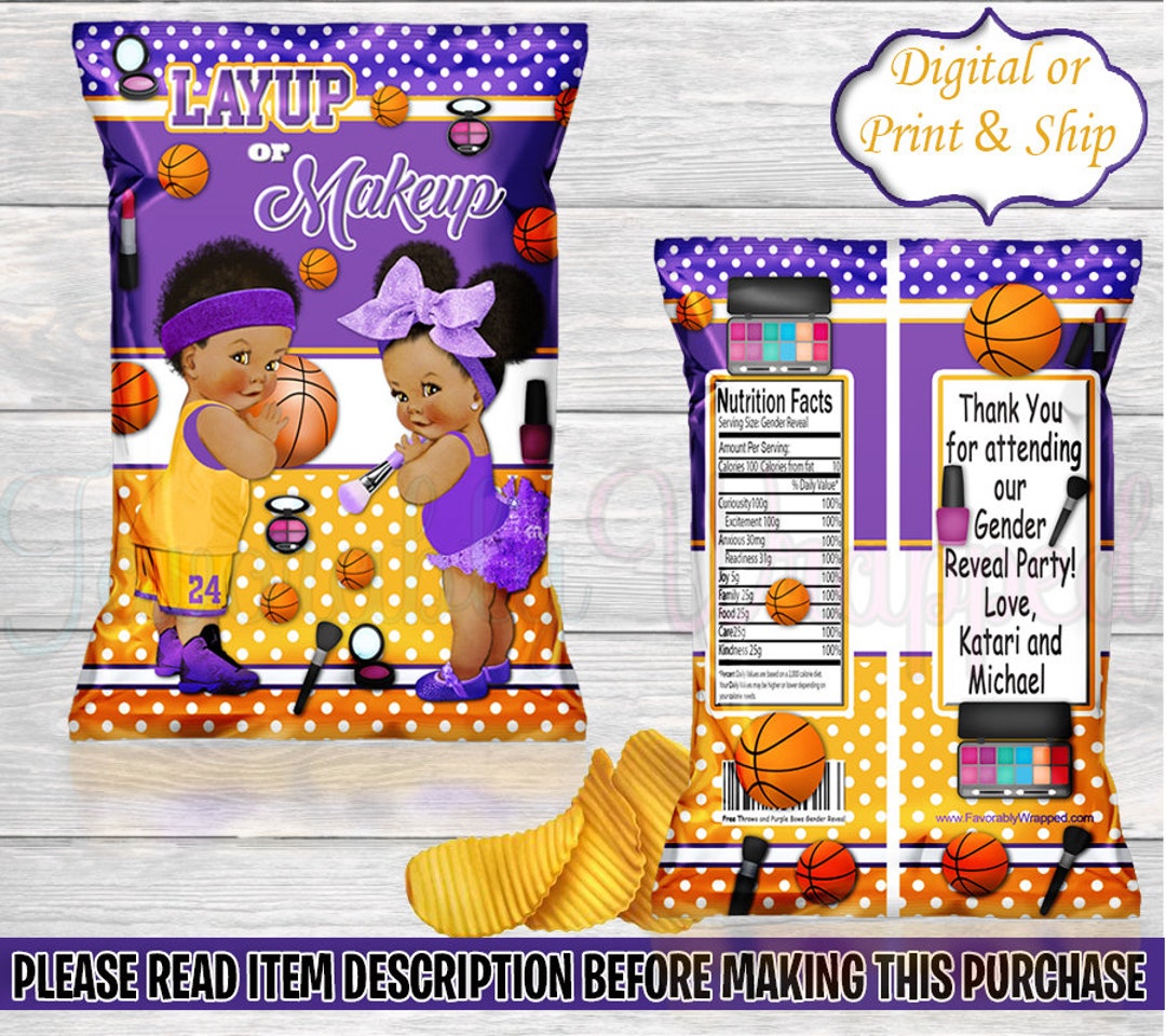Layup or Makeup Chip Bag-layup or Makeup Gender Reveal Party-free ...