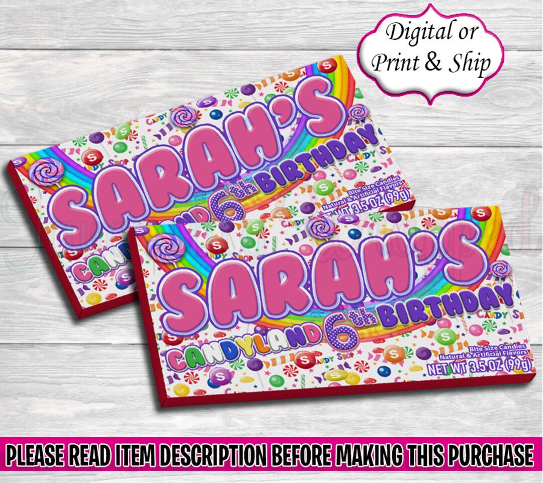 Candyland Skittle Box Labels-candyland Birthday-candy Land Party ...