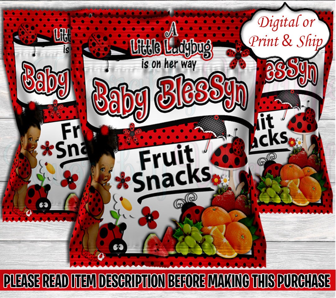 Ladybug Fruit Snack Wrappers-ladybug Baby Shower-ladybug Birthday-fruit ...