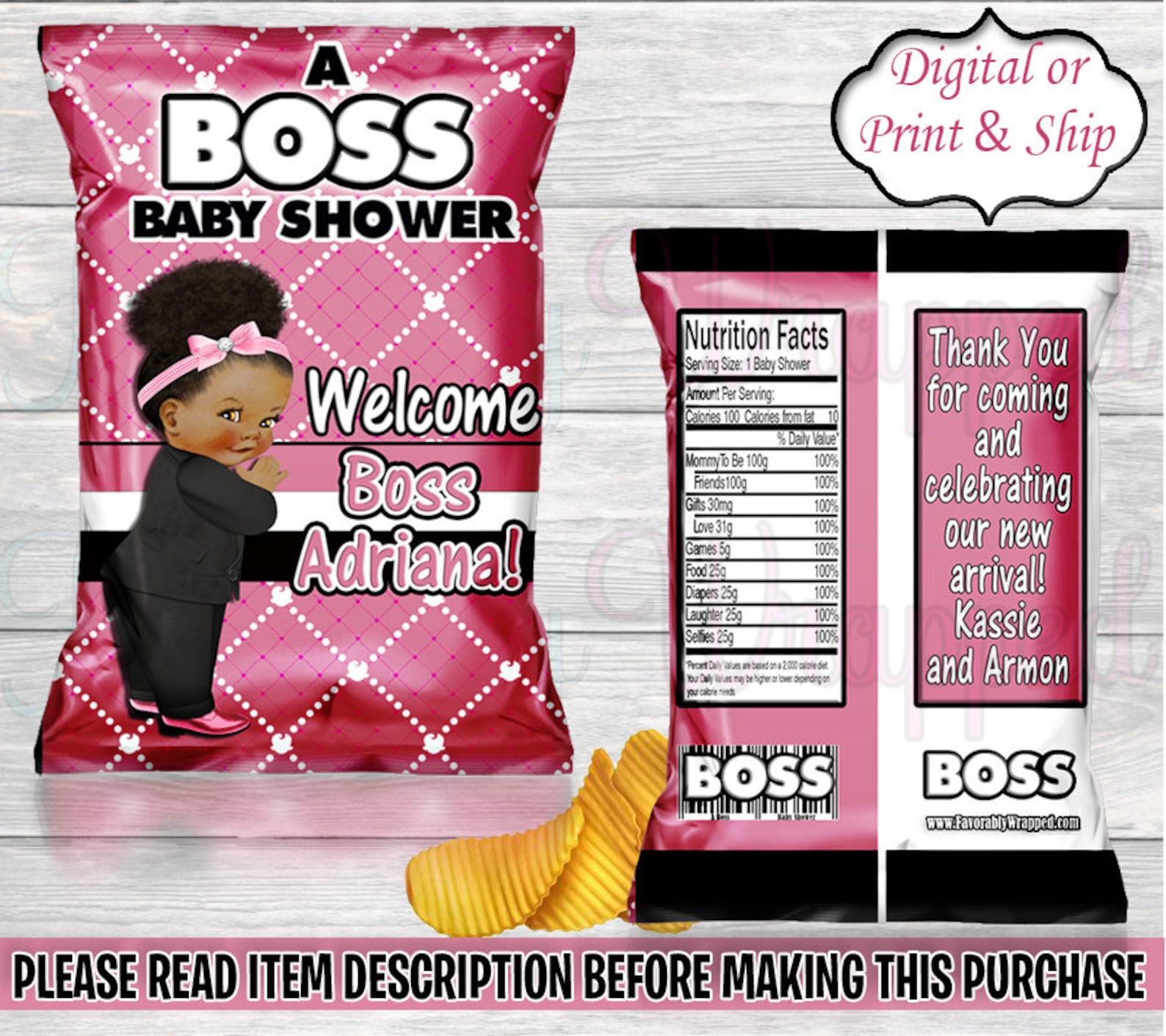 Boss Baby Shower Chip Bag-boss Baby Chip Bag-boss Baby Party-boss Baby ...