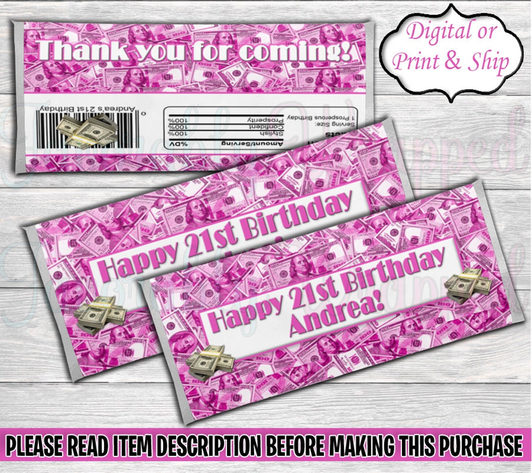 Money Chocolate Bar Wrapper-dollar Bill Chocolate Bar Wrapper-all About ...