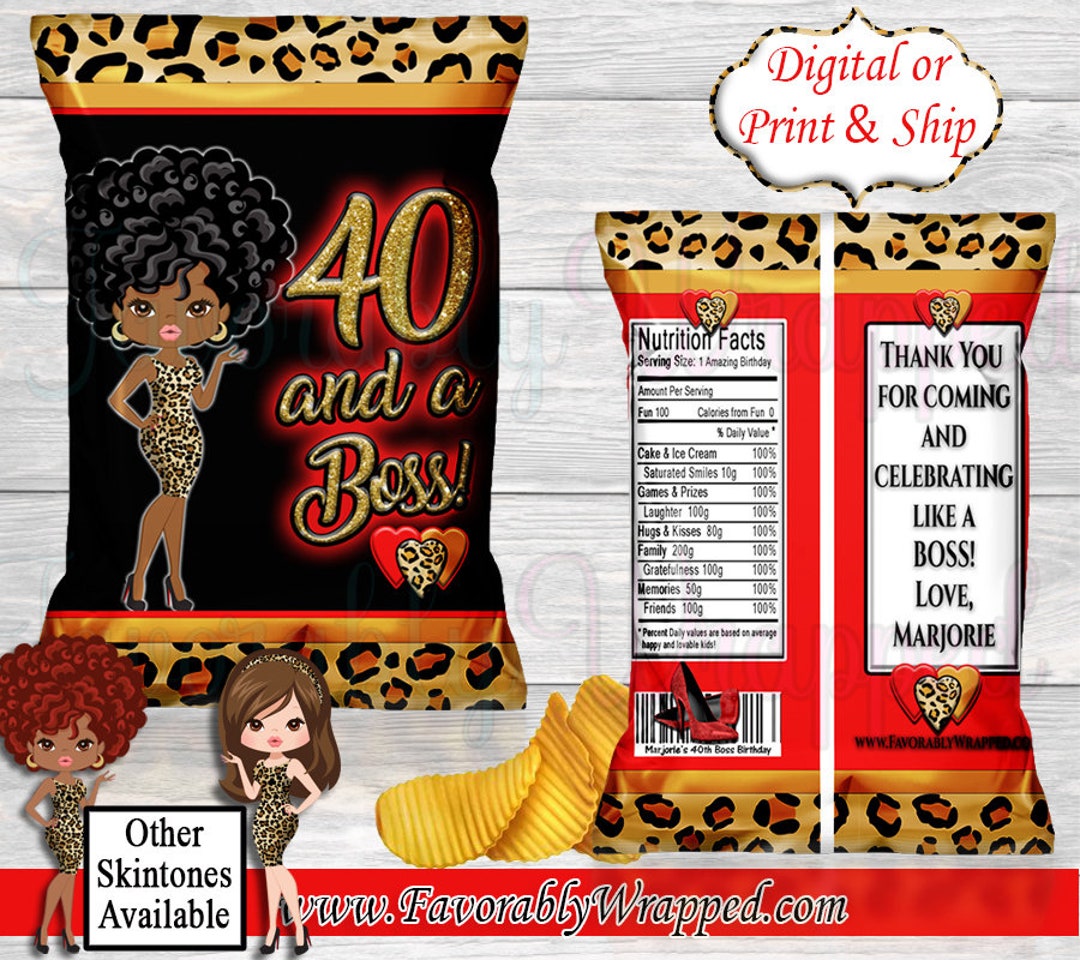 Boss Birthday Chip Bag-adult Boss-adult Boss Birthday-40th Boss ...
