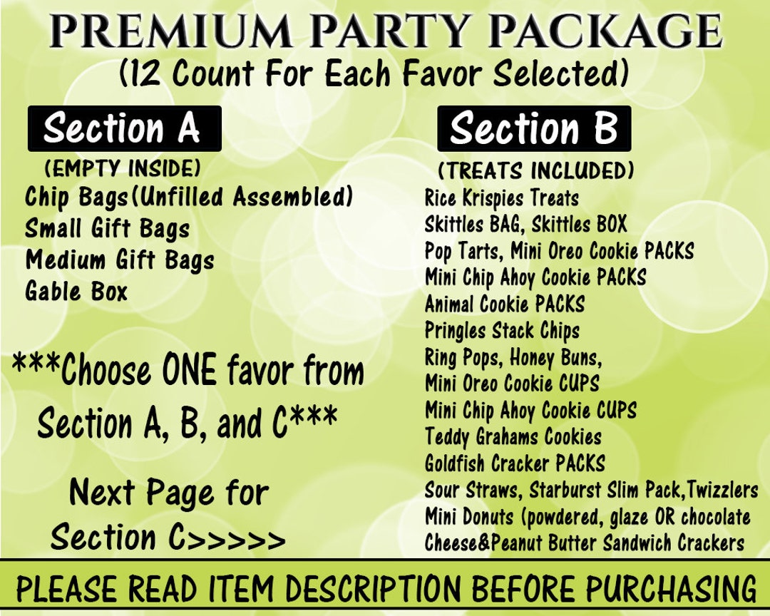 Premium Party Package-party Packages - Etsy