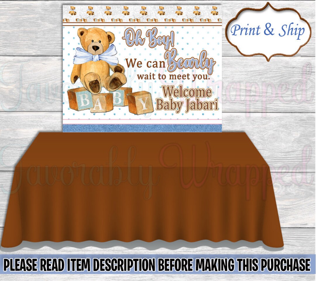 We Can Bearly Wait Backdrop-we Can Bearly Wait Baby Shower-table ...
