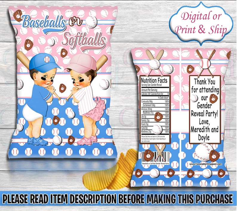 Baseball or Softballs Chip Bag-baseball Chip Bag Chip Bag-batters or ...