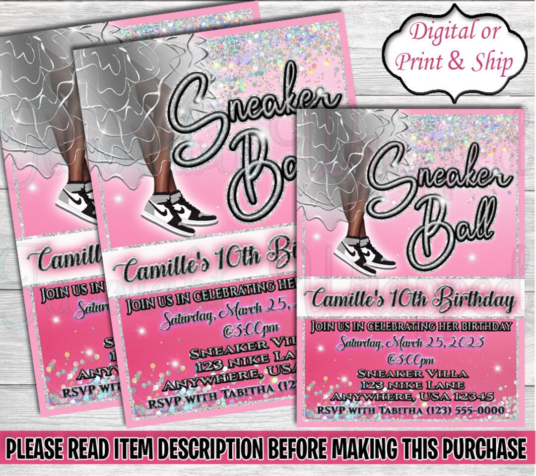 Sneaker Ball Invitation-sneaker Chip Bag-sneaker Ball Party Favor ...