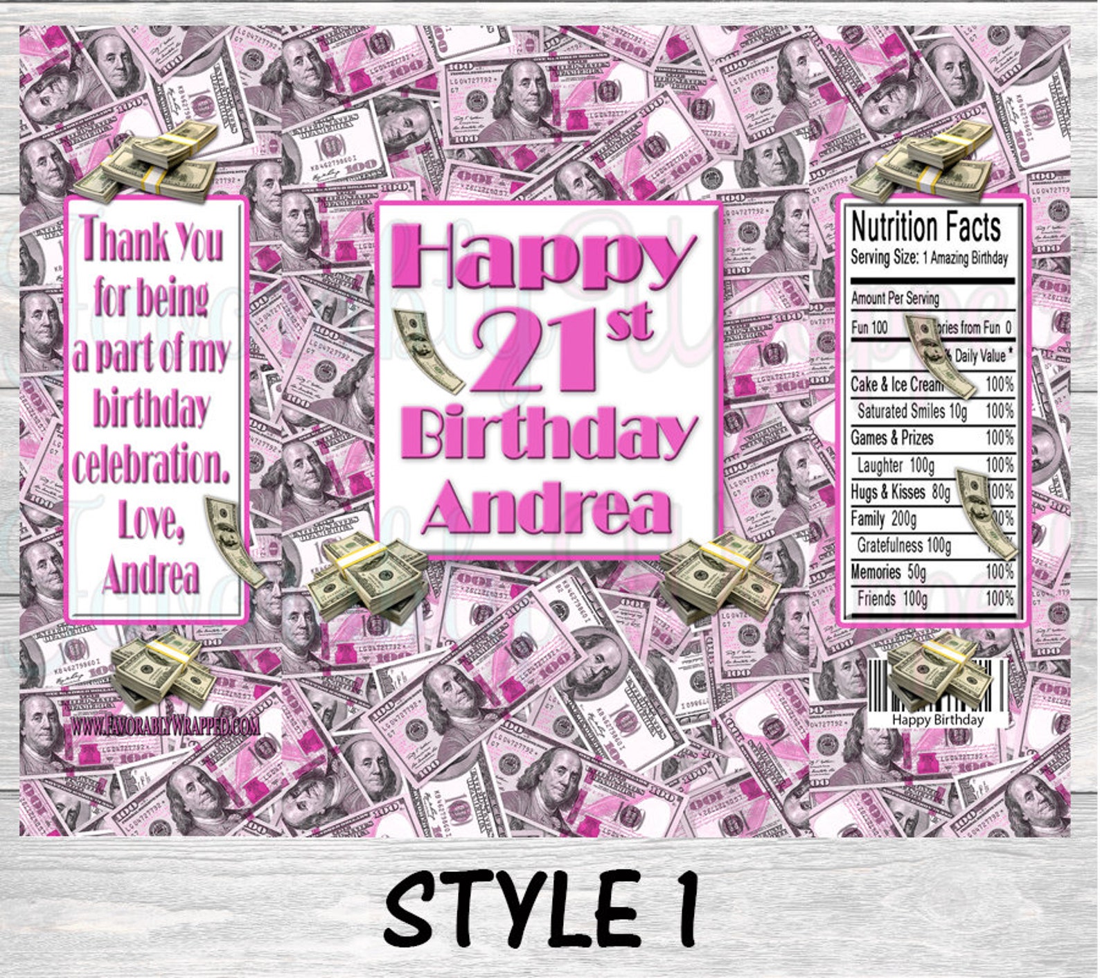 Money Chip Bag-dollar Bill Chip Bag-money Birthday-all About - Etsy