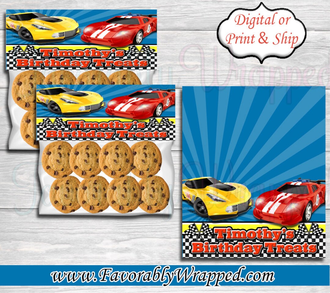 Race Car Treat Bag Toppers-race Car Birthday-race Car Party-hot Wheel ...