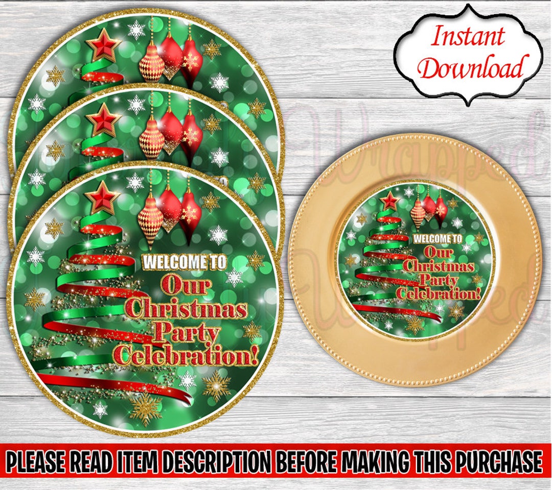 Christmas Charger Insert-winter Charger Insert-winter Decor-merry ...