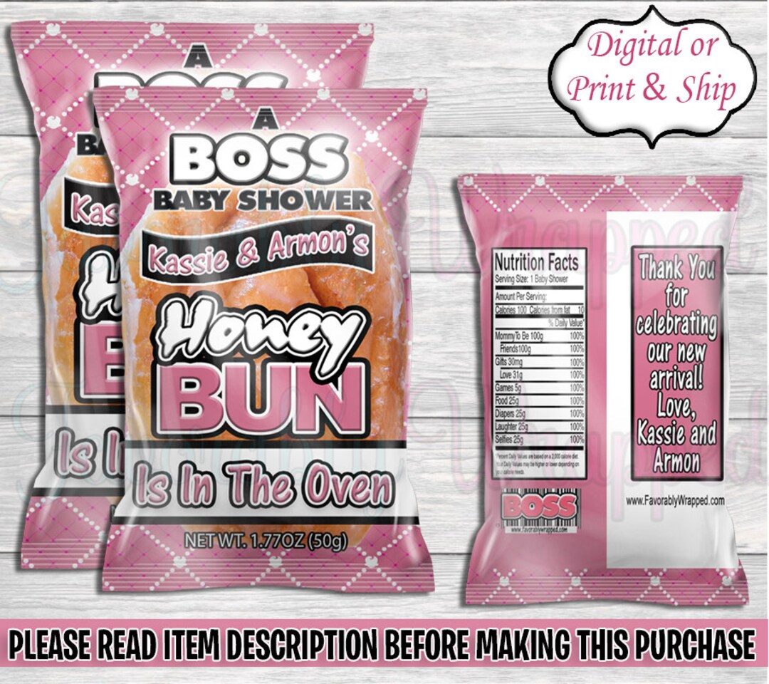 Boss Baby Shower Honey Bun Wrapper-honey Bun Wrapper-boss Baby Birthday ...