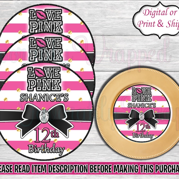 Victoria Secret Pink Party Supplies - Etsy