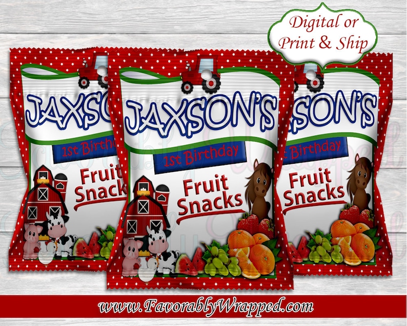 Barnyard Fruit Snacks-farm Fruit Snack-farm Birthday-farm Party-chip ...