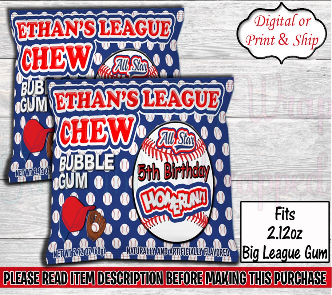 Baseball Big League Gum Wrappers-baseball Gum Wrapper-baseball Chip Bag ...
