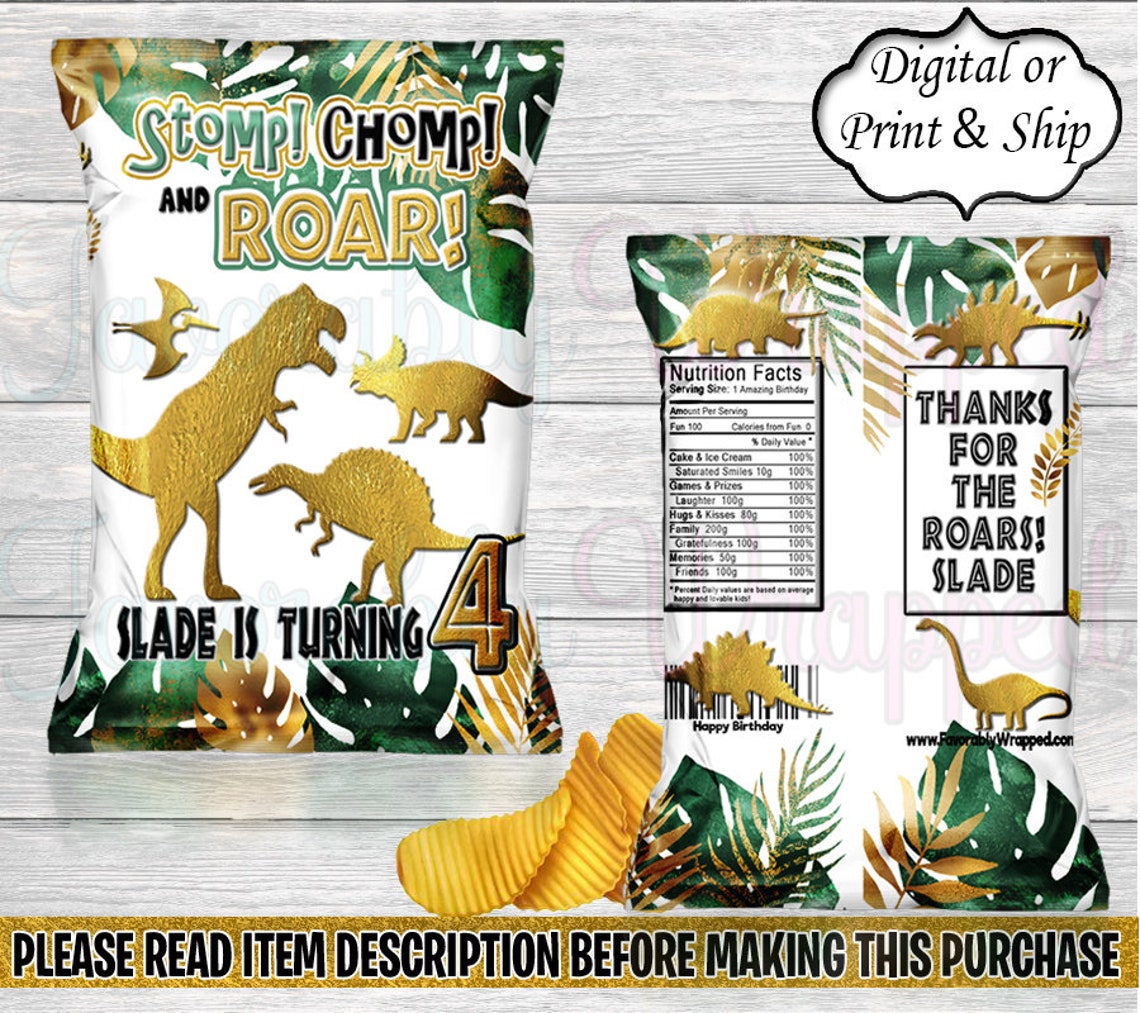 Stomp Chomp and Roar Chip Bag-stomp Chomp and Rawr Chip Bag-dinosaur ...
