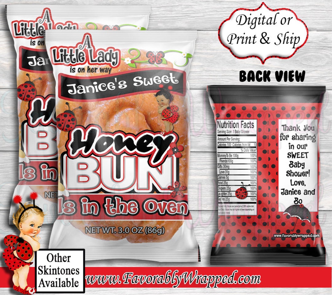 Ladybug Honey Bun Wrapper-ladybug Baby Shower Honey Bun-lady Bug Baby ...
