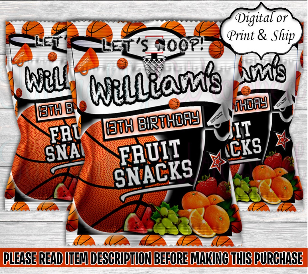 Basketball Fruit Snack-sport Fruit Snack-basketball Birthday-basketball ...
