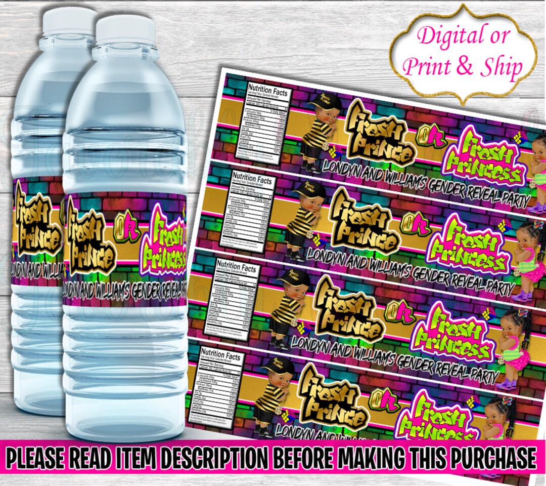 Fresh Prince or Fresh Princess Water Label-fresh Prince or Fresh ...