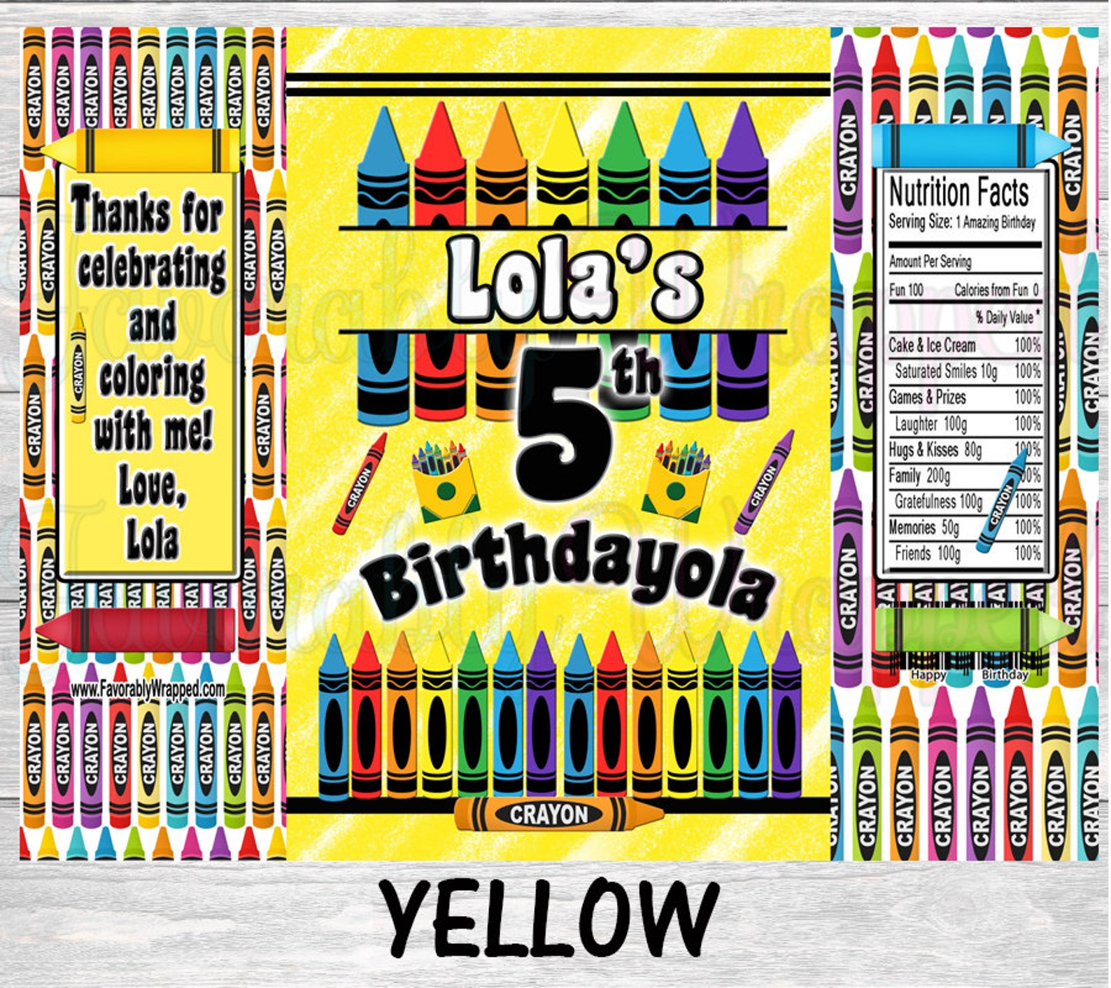 Crayon Chip Bag-crayon Birthday-art Chip Bag-art Birthday-crayon Favor ...