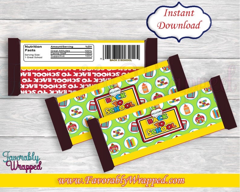 Back to School Chocolate Bar Wrappers-candy Bar Wrappers-first - Etsy