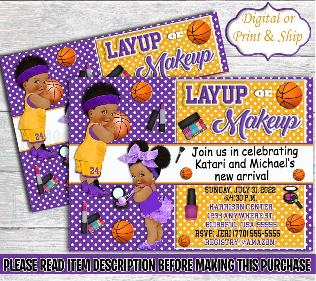 Layup or Makeup Invitation-layup or Makeup Gender Reveal-layup or ...