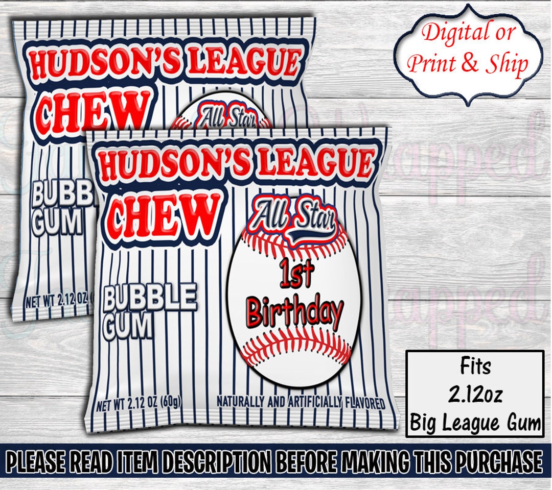 Baseball Big League Gum Wrappers-baseball Gum Wrapper-baseball Chip Bag ...
